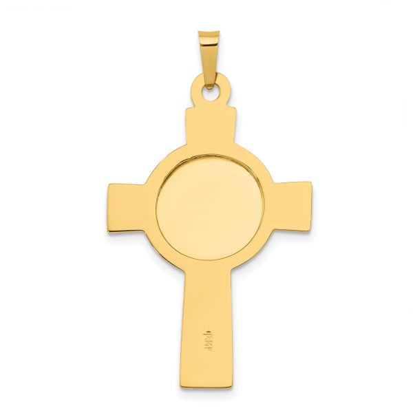 St. Joseph Cross Pendant in 14K Yellow Gold – Roxx Fine Jewelry
