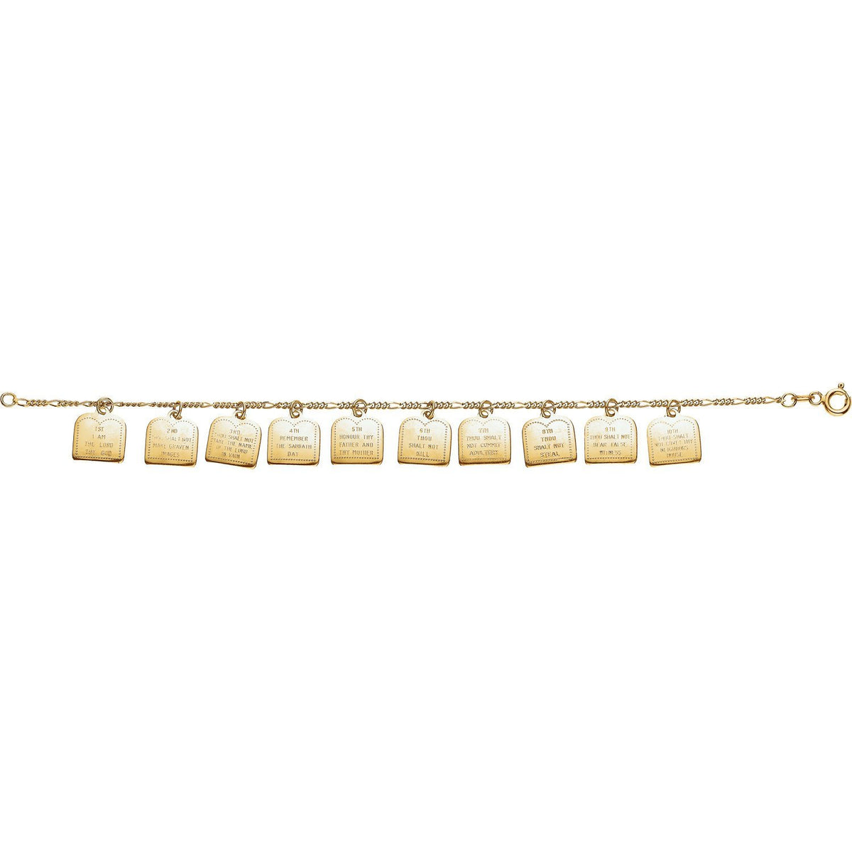 Ten Commandments Charm Bracelet in 14K Yellow Gold – Roxx Fine Jewelry