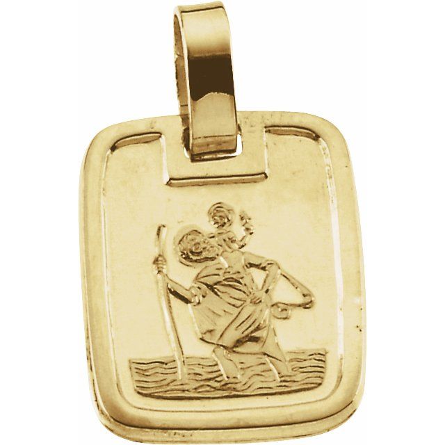 St. Christopher Square Medal in 18K Yellow Gold – Roxx Fine Jewelry